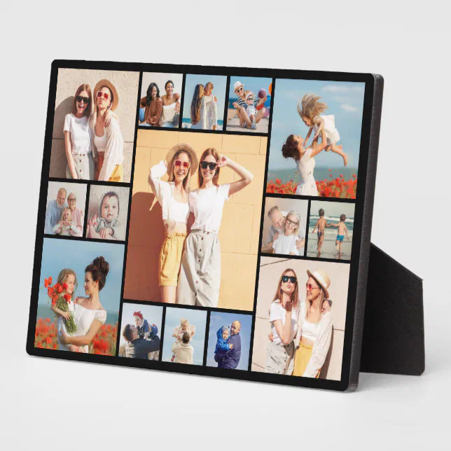 Create Your Own 15 Photo Collage Editable Color Plaque | Zazzle