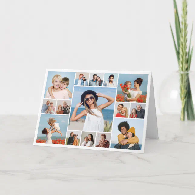 Create Your Own 15 Photo Collage Greeting Card | Zazzle