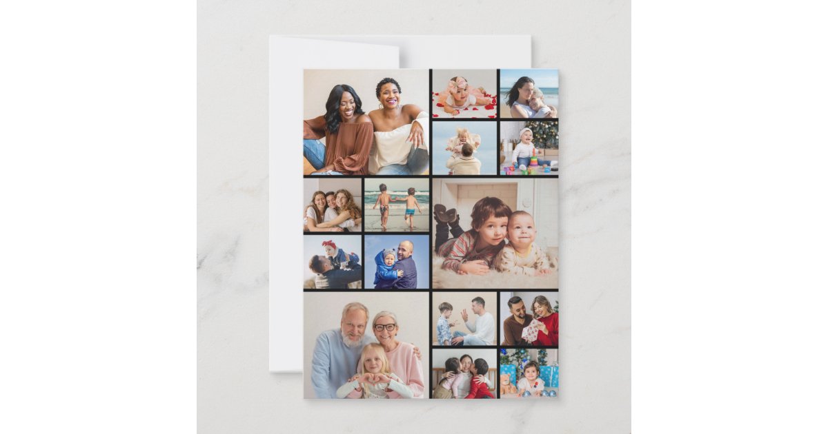 Create Your Own 15 Photo Collage Greeting Card | Zazzle