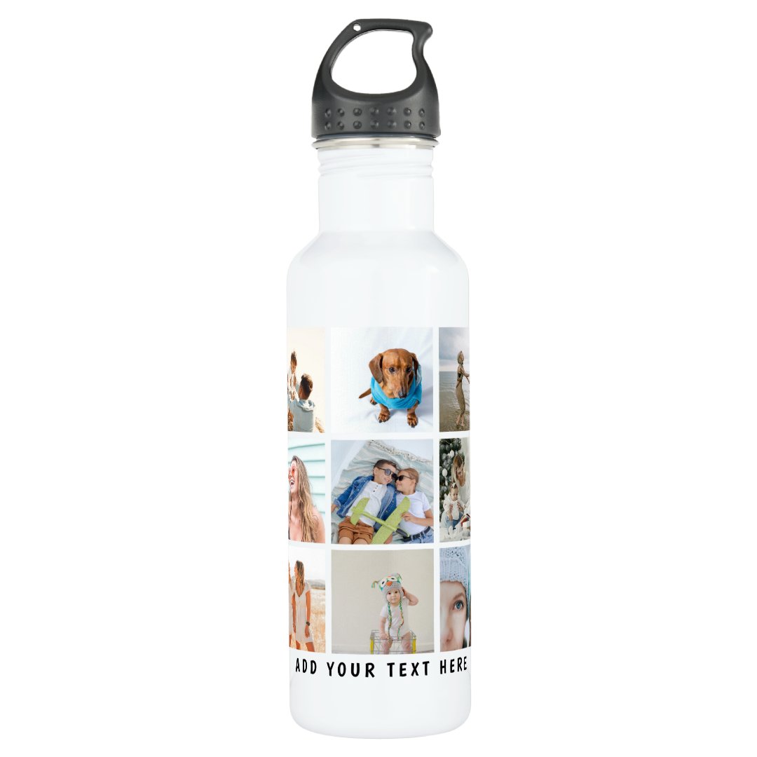 Create Your Own 15 Sqaure Photo Collage Stainless Steel Water Bottle ...