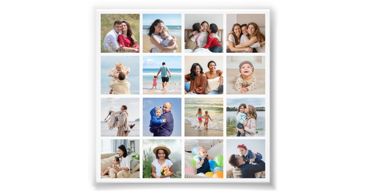 Create Your Own 16 Photo Collage Photo Enlargement | Zazzle