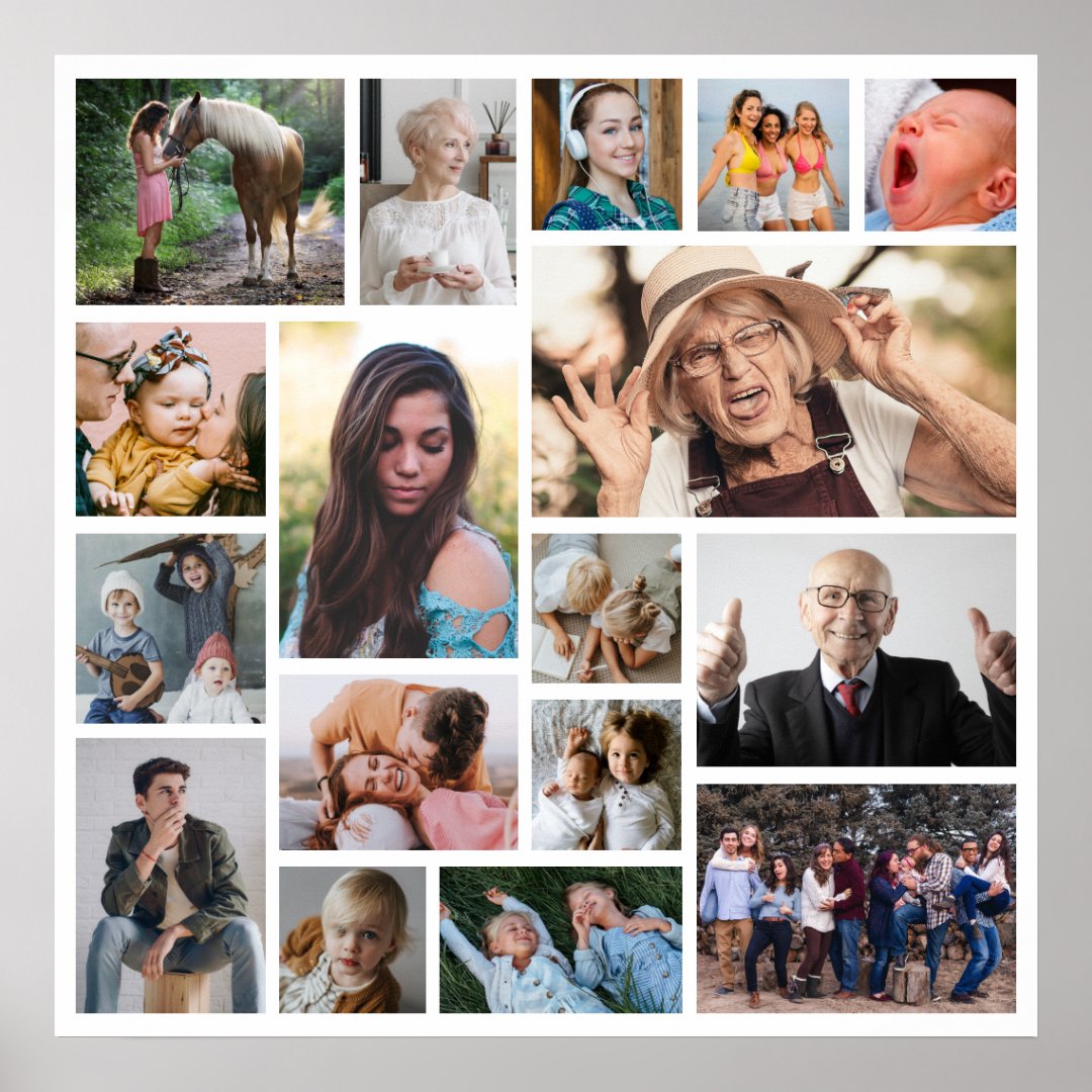 Create Your Own 17 Photo Collage Poster | Zazzle