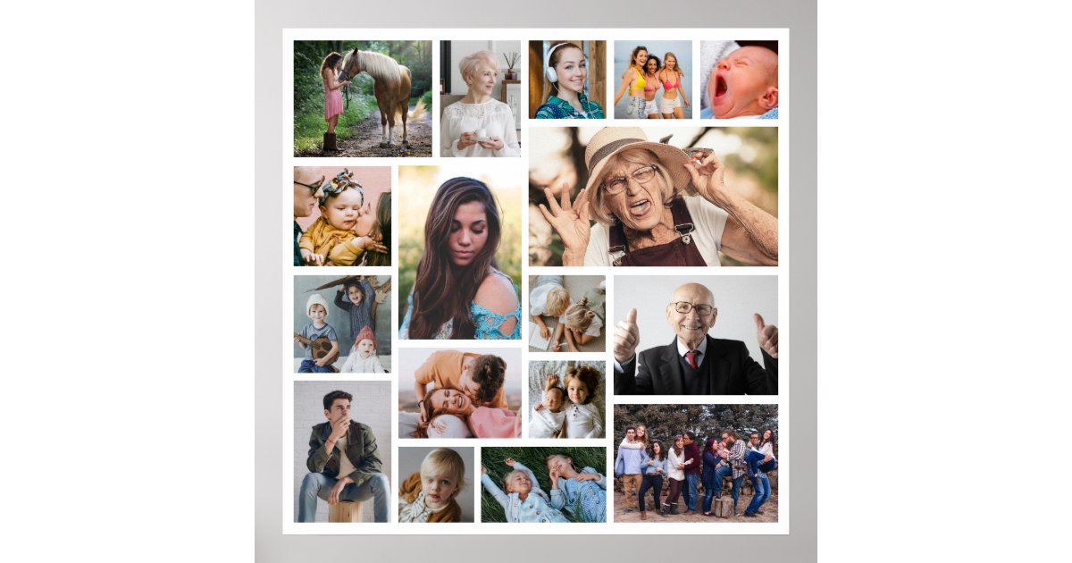 Create Your Own 17 Photo Collage Poster Zazzle Create Your Own 17 Photo Collage Poster Zazzle