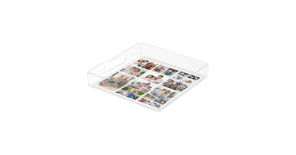 Create Your Own 19 Photo Collage Acrylic Tray | Zazzle