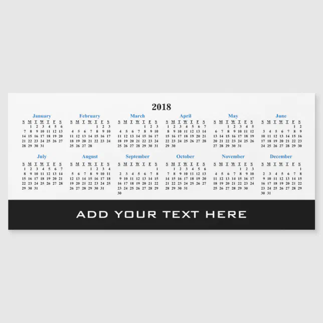 Create Your Own 2018 Custom Calendar Magnetic Card | Zazzle