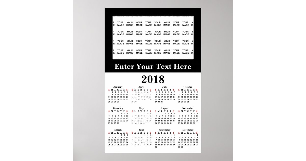 Create Your Own 2018 Custom Calendar Poster | Zazzle