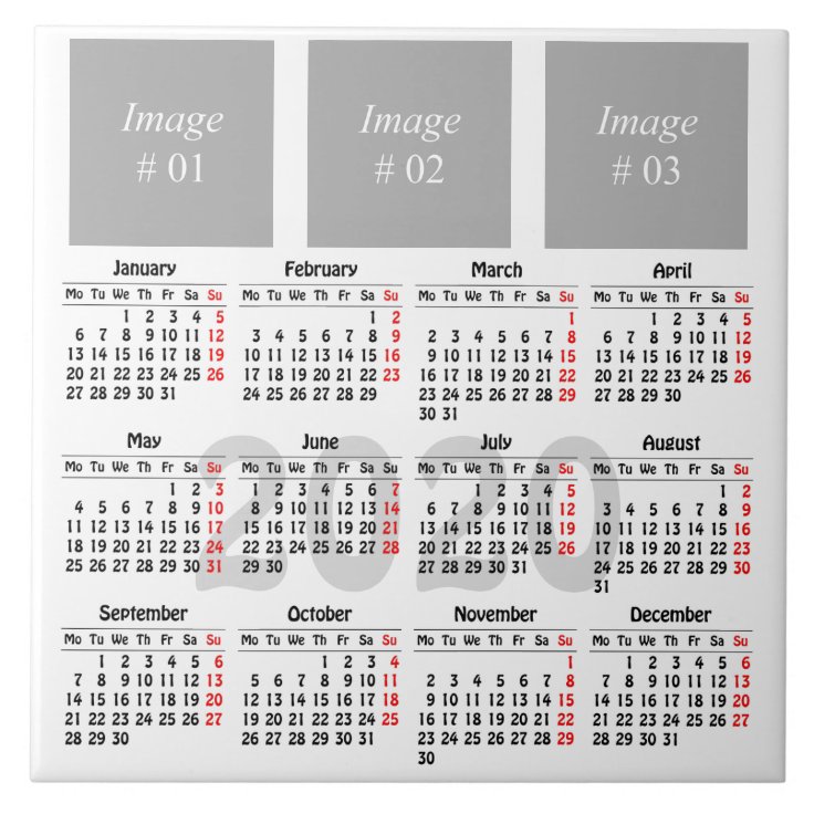 Create your own 2020 calendar ceramic tile | Zazzle