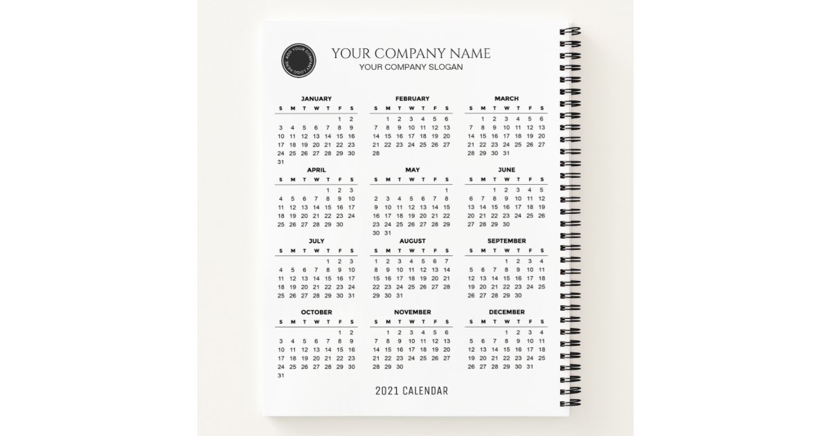 Create Your Own 2021 Company Calendar | Notebook | Zazzle