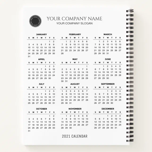 Create Your Own 2021 Company Calendar | Notebook | Zazzle