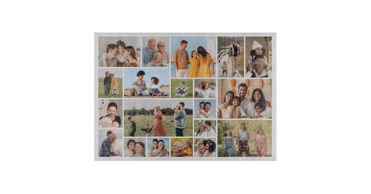 Create Your Own 20 Photo Collage Cutting Board | Zazzle