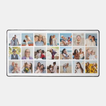 Create Your Own 21 Photo Collage Editable Color Desk Mat | Zazzle