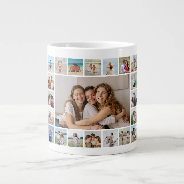 Create Your Own 21 Photo Collage Giant Coffee Mug | Zazzle