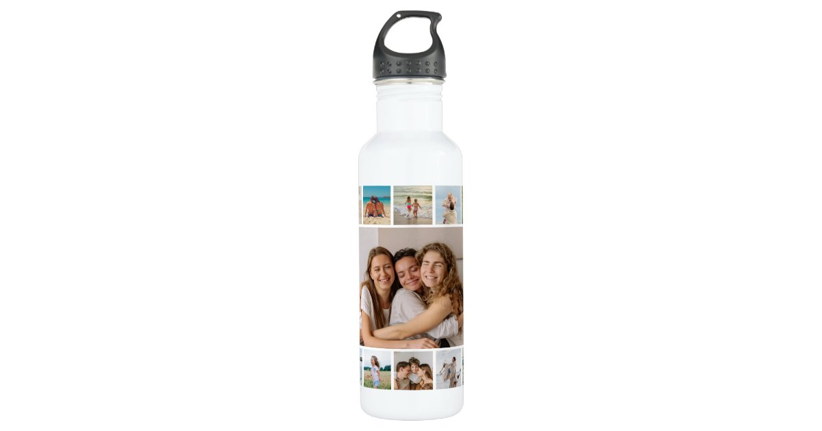 Create Your Own 21 Photo Collage Stainless Steel Water Bottle | Zazzle