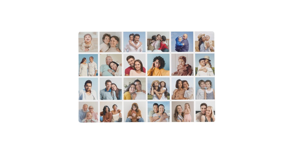 Create Your Own 24 Photo Collage Editable Color Placemat | Zazzle