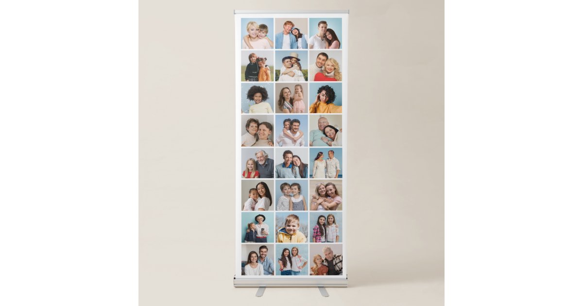 Create Your Own 24 Photo Collage Retractable Banner | Zazzle