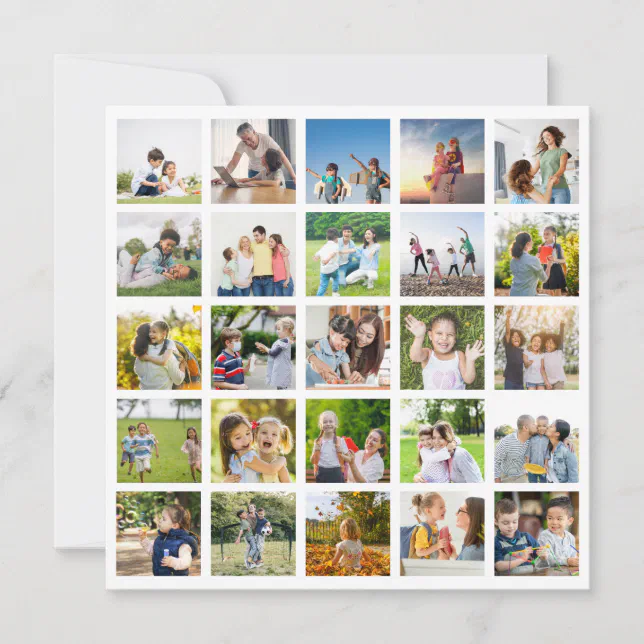 Create Your Own 25 Photo Collage Editable Card | Zazzle