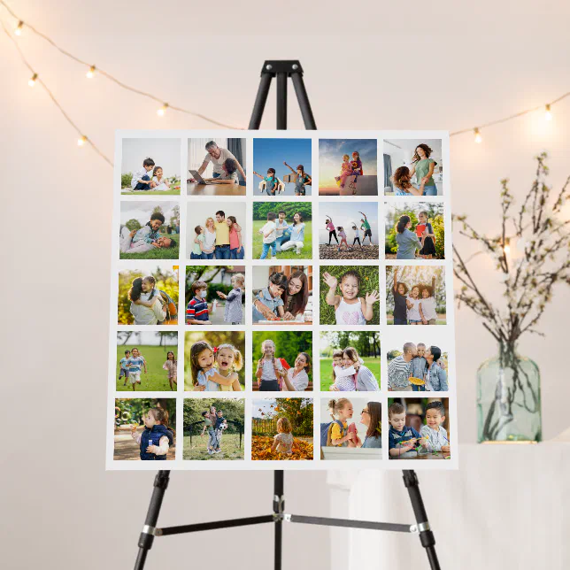 Create Your Own 25 Photo Collage Editable Foam Board | Zazzle