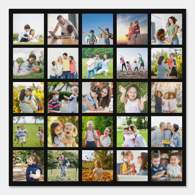 Create Your Own 25 Photo Collage Editable Sign | Zazzle