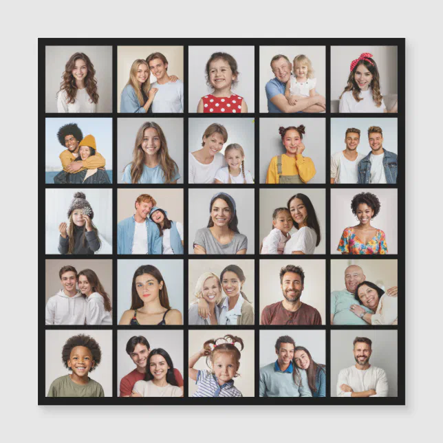 Create Your Own 25 Photo Collage Magnetic Card | Zazzle