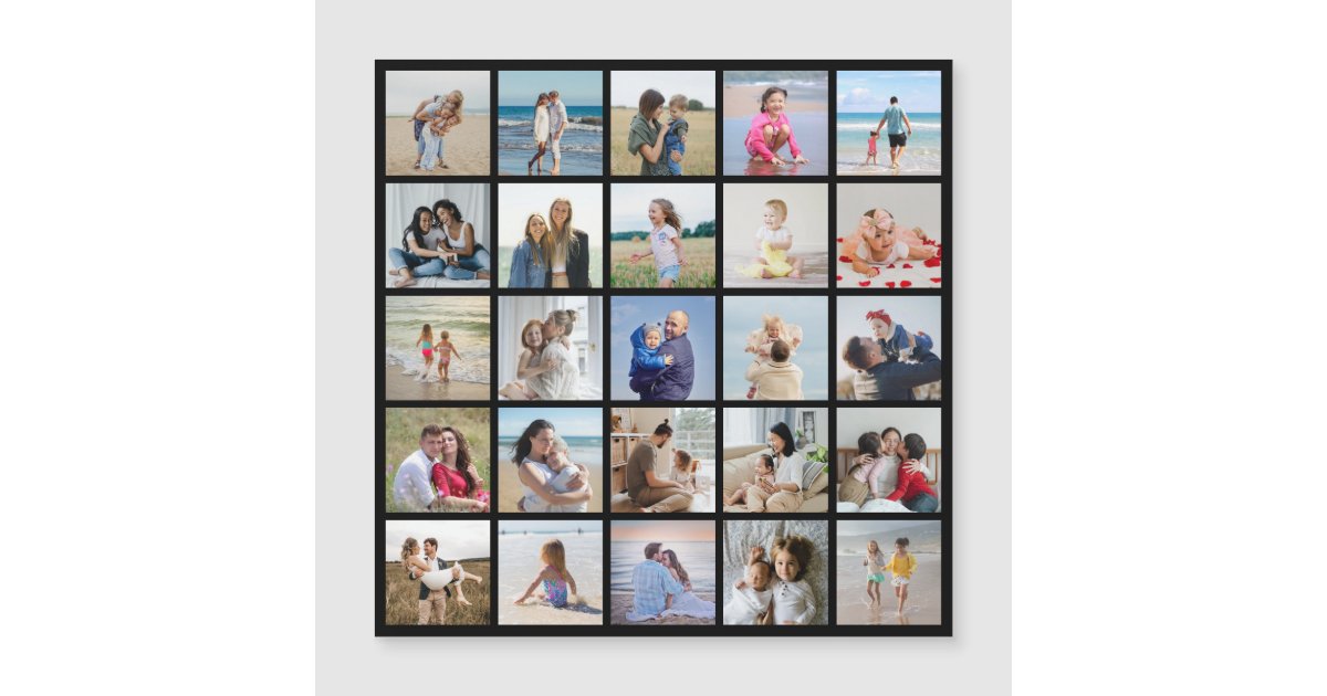 Create Your Own 25 Photo Collage Magnetic Card Zazzle