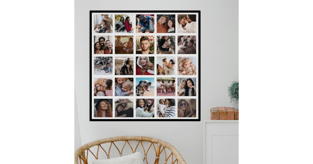 Create Your Own 25 Square Photo Collage Poster | Zazzle