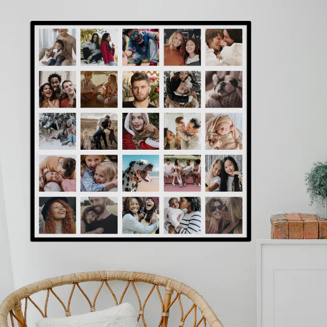 Create Your Own 25 Square Photo Collage Poster | Zazzle