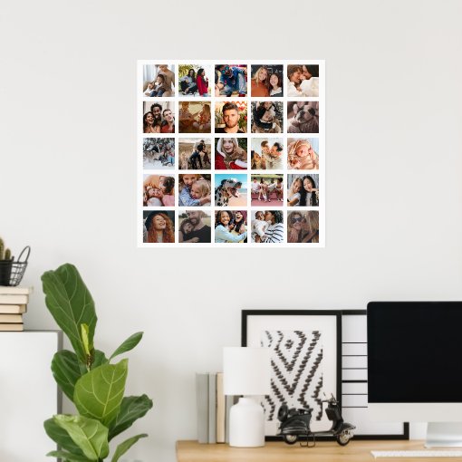Create Your Own 25 Square Photo Collage Poster | Zazzle
