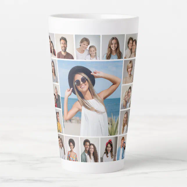 Create Your Own 27 Photo Collage Latte Mug | Zazzle
