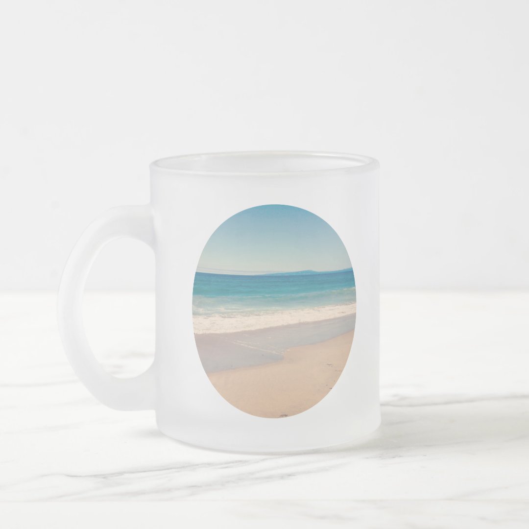 Create Your Own 2 Circle Photo Frosted Glass Coffee Mug | Zazzle