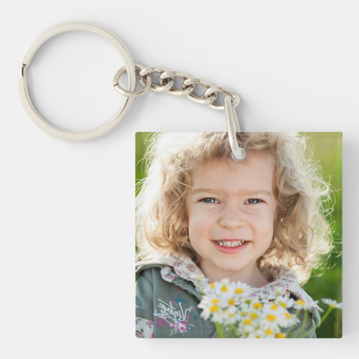 Create Your Own 2 Family Child Photo Keychain | Zazzle