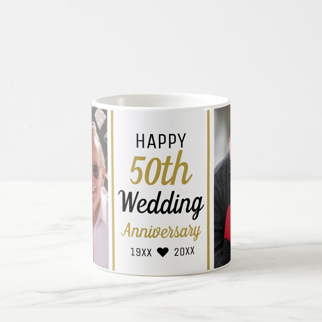 Create Your Own 2 Photo 50th Wedding Anniversary Coffee Mug | Zazzle