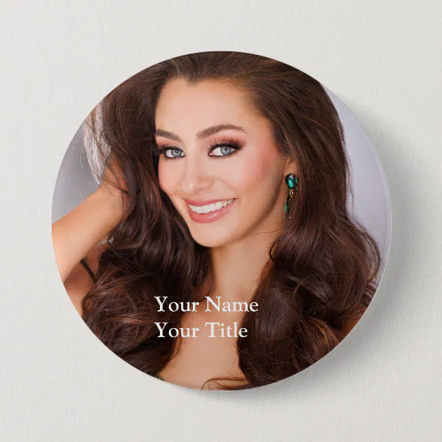 Create your own 3 inch fan pageant button! button | Zazzle