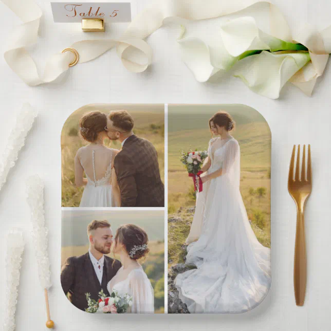Create Your Own 3 Photo Collage Paper Plates | Zazzle
