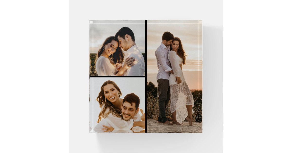Create Your Own 3 Photo Collage Paperweight | Zazzle