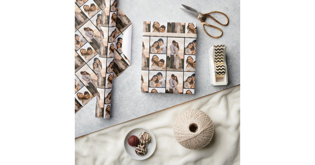 Create Your Own 3 Photo Collage Wrapping Paper | Zazzle