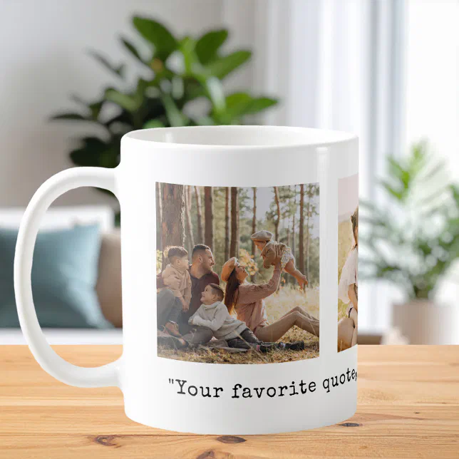 Create Your Own 3 Photo Custom Quote Coffee Mug | Zazzle