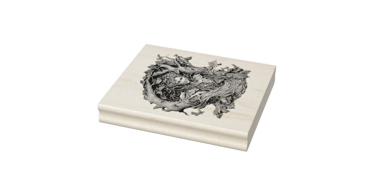 Create Your Own 3D Faux Bois Tree Lady Dryad Rubber Stamp | Zazzle