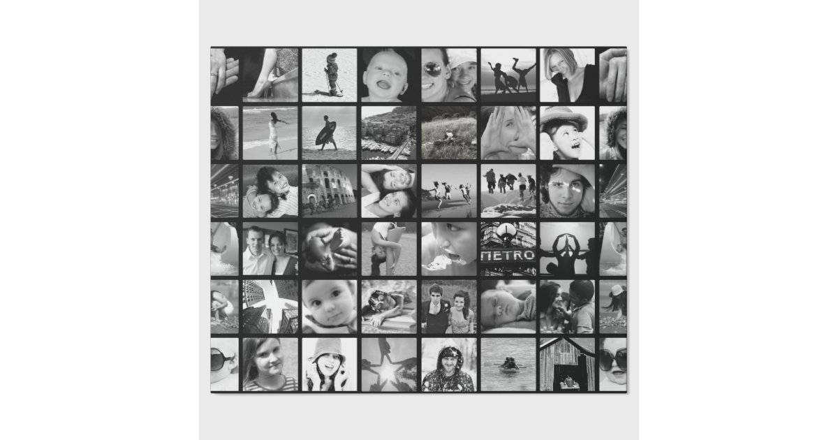 Create-Your-Own 42-Photo Collage Gift Wrap | Zazzle