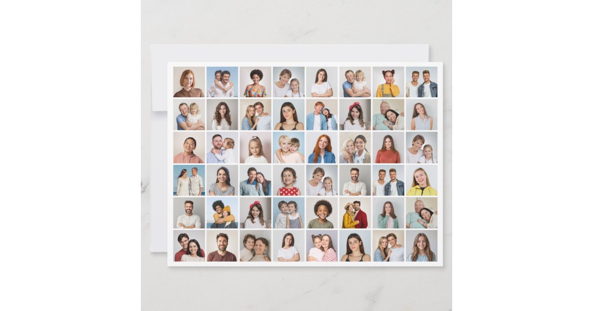 Create Your Own 48 Photo Collage Greeting Card | Zazzle