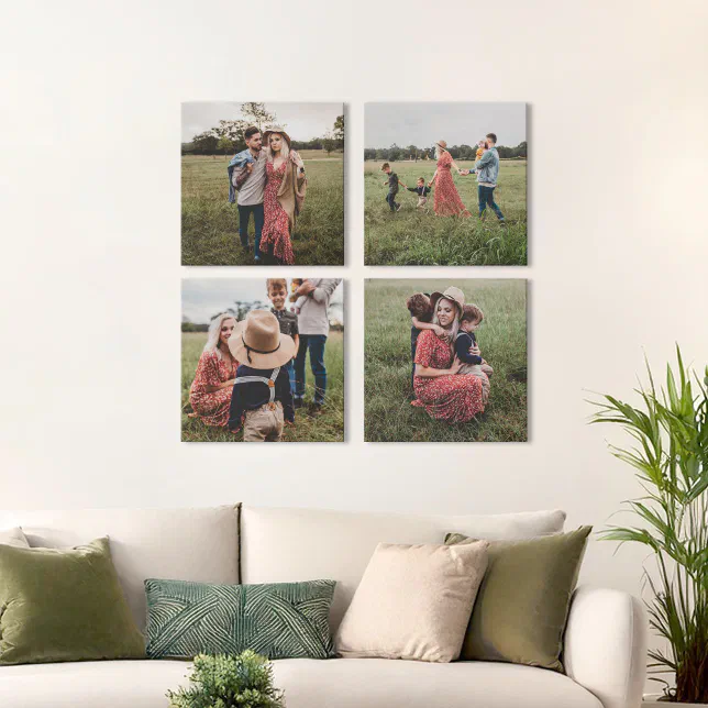 Create Your Own 4 Photo Collage Acrylic Photo Tile | Zazzle
