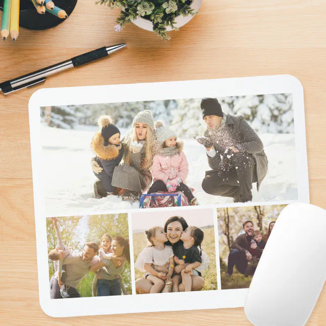 Create Your Own 4 Photo Collage Mouse Pad | Zazzle
