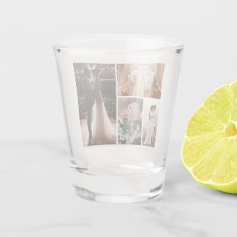 Create Your Own 4 Photo Collage Shot Glass | Zazzle