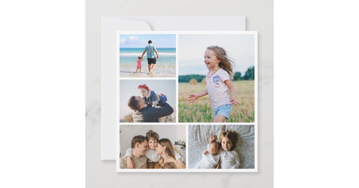 Create Your Own 5 Photo Collage Invitation | Zazzle