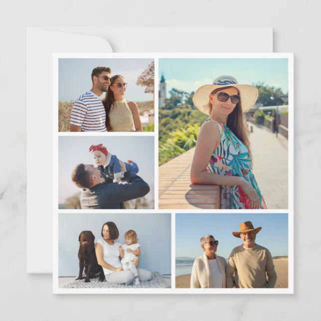 Create Your Own 5 Photo Collage Invitation | Zazzle