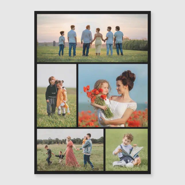 Create Your Own 5 Photo Collage Magnetic Card | Zazzle