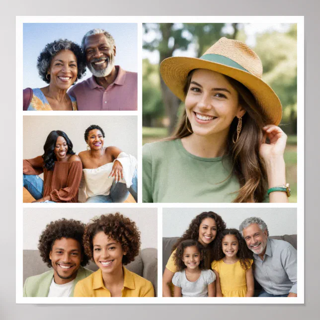 Create Your Own 5 Photo Collage Poster | Zazzle