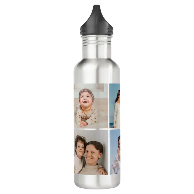 Create Your Own 5 Photo Collage Stainless Steel Water Bottle | Zazzle