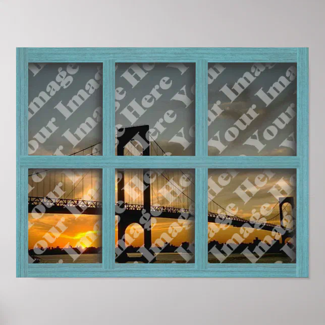 Create Your Own 6 Pane Green Wood Window Frame Poster | Zazzle