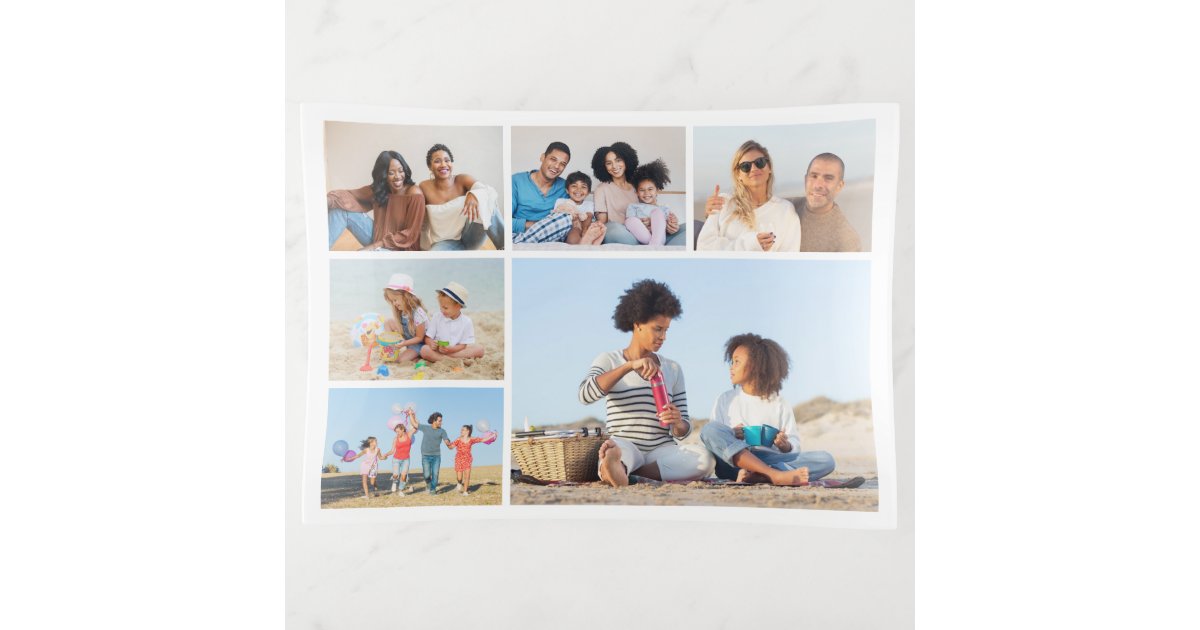 Create Your Own 6 Photo Collage Editable Color Trinket Tray | Zazzle