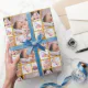 Create Your Own 6 Photo Collage Gold Glitter Wrapping Paper | Zazzle